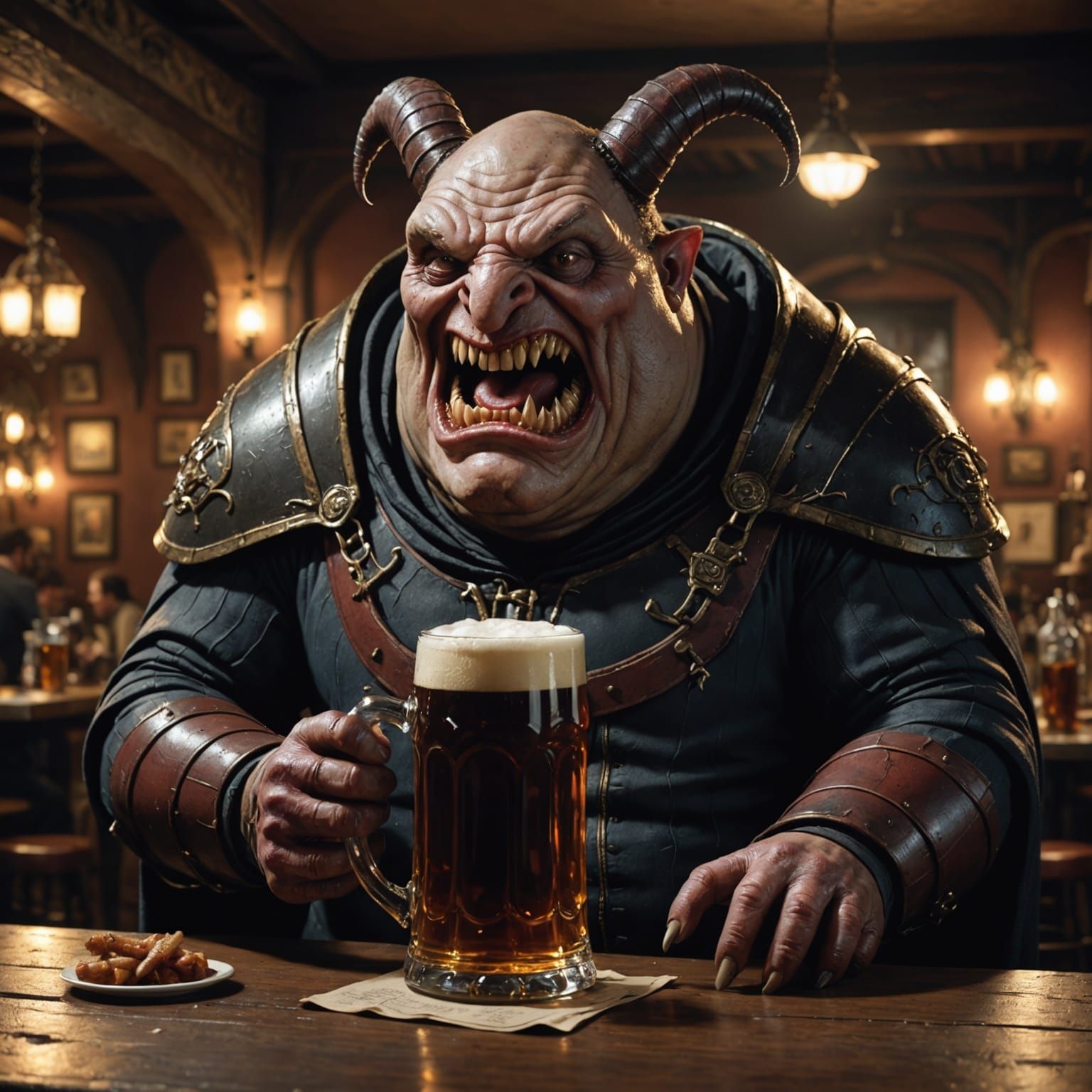 a heavenly beer - Cyberpunk Vampire Earthworm Drinks Beer in...