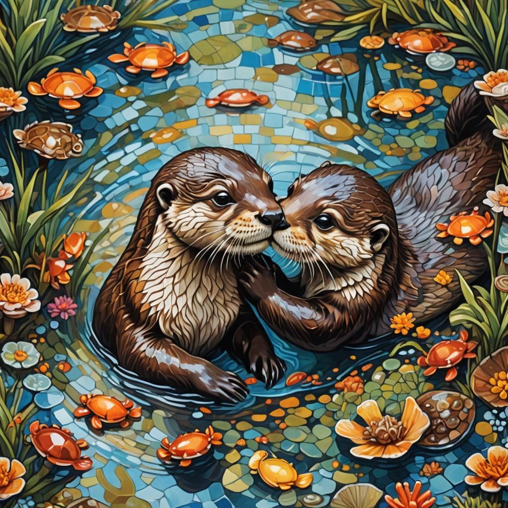 otters love - AI Generated Artwork - NightCafe Creator