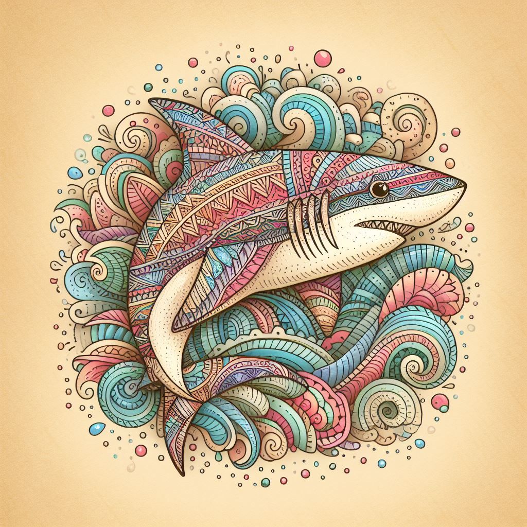 The Zentangle Shark - AI Generated Artwork - NightCafe Creator
