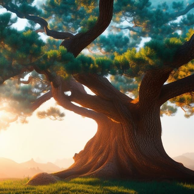 Large Oak Tree - AI Generated Artwork - NightCafe Creator