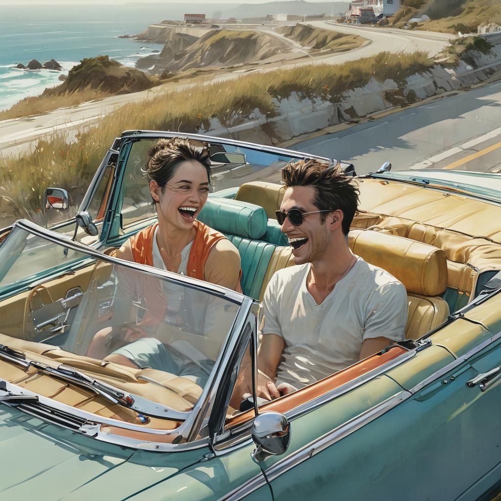 Coastal highway road trip, ver. 2 - AI Generated Artwork - NightCafe ...