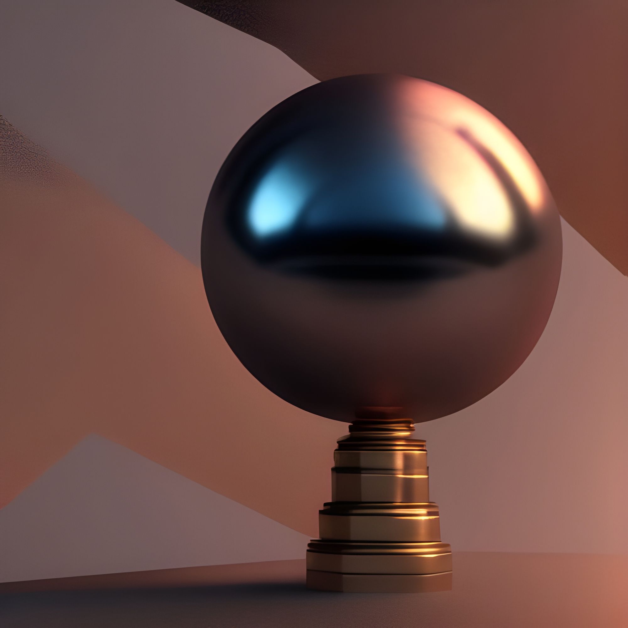 metallic sphere balancing on brass base : r/nightcafe