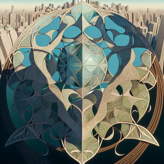 Mathematical Harmony in City Life - AI Art