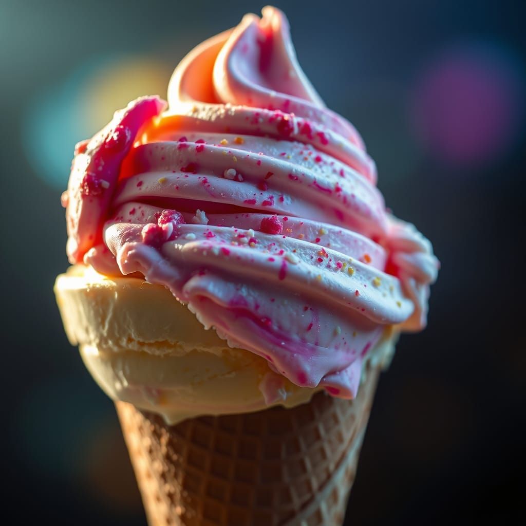 Lickable - Vibrant Ice Cream Landscape in Moody Cinematic St...
