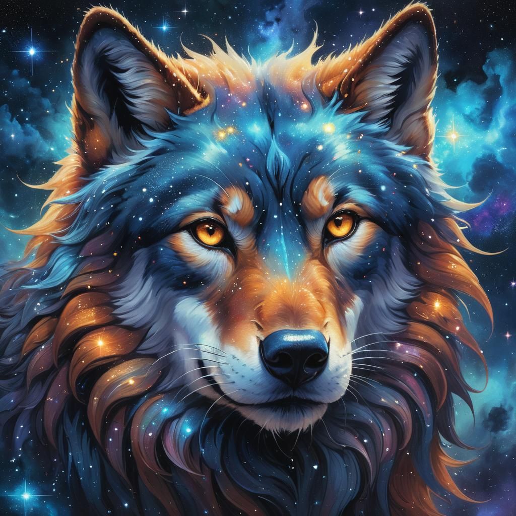 Cosmic wolf - AI Generated Artwork - NightCafe Creator