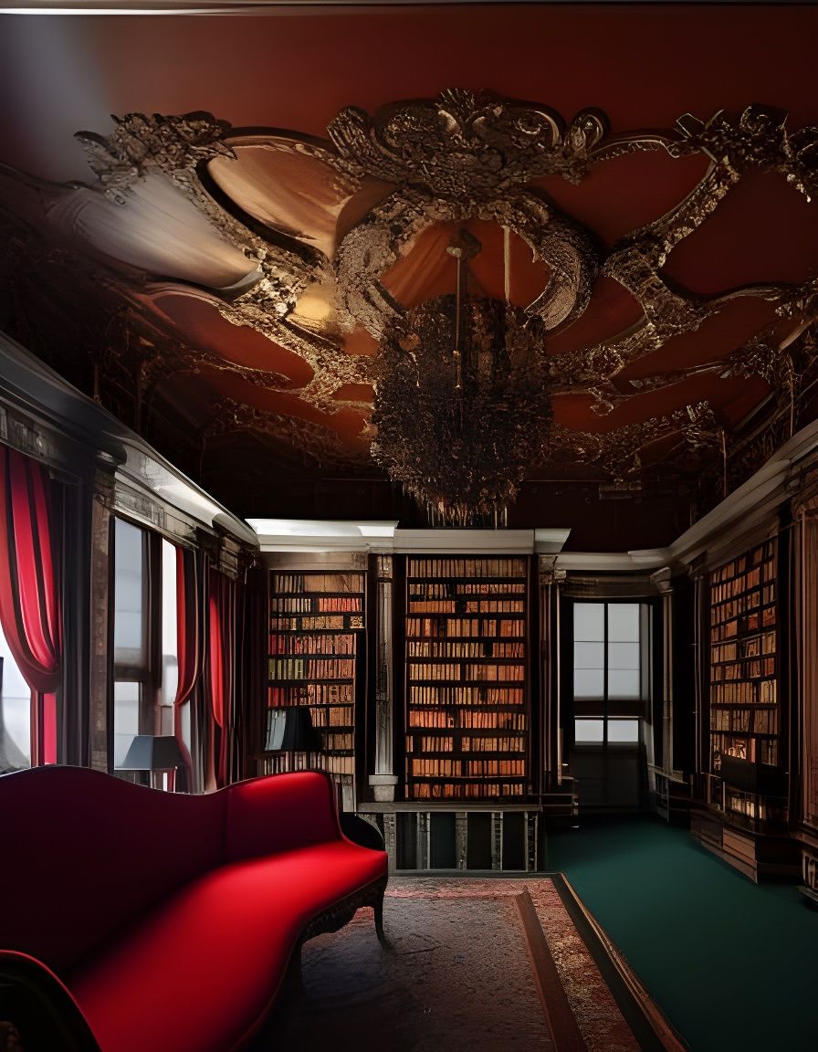 Library ; ornate - AI Generated Artwork - NightCafe Creator