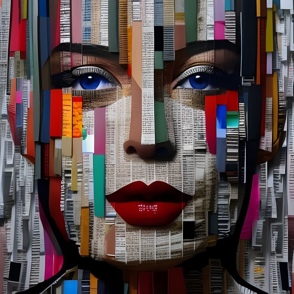 Collage art portrait - AI Generated Artwork - NightCafe Creator