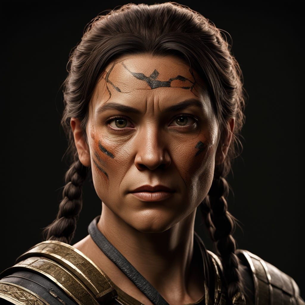 Amazon portrait - Photorealistic Portrait of a Mysterious Am...