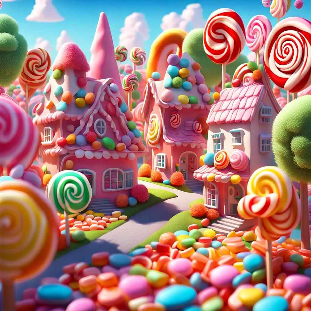 Candy village - AI Generated Artwork - NightCafe Creator