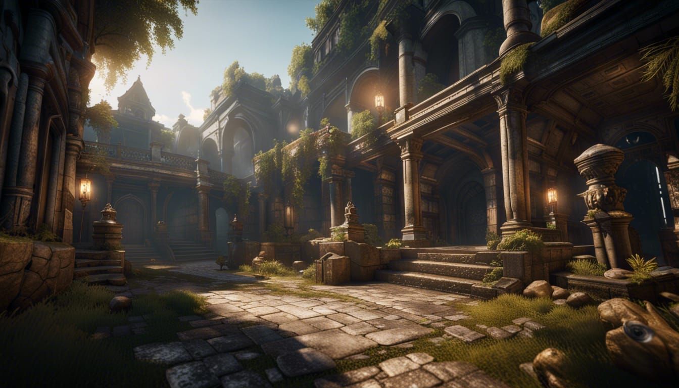 3D Game Cinematic Feel, Epic 3D Videogame Graphics, Intricately ...