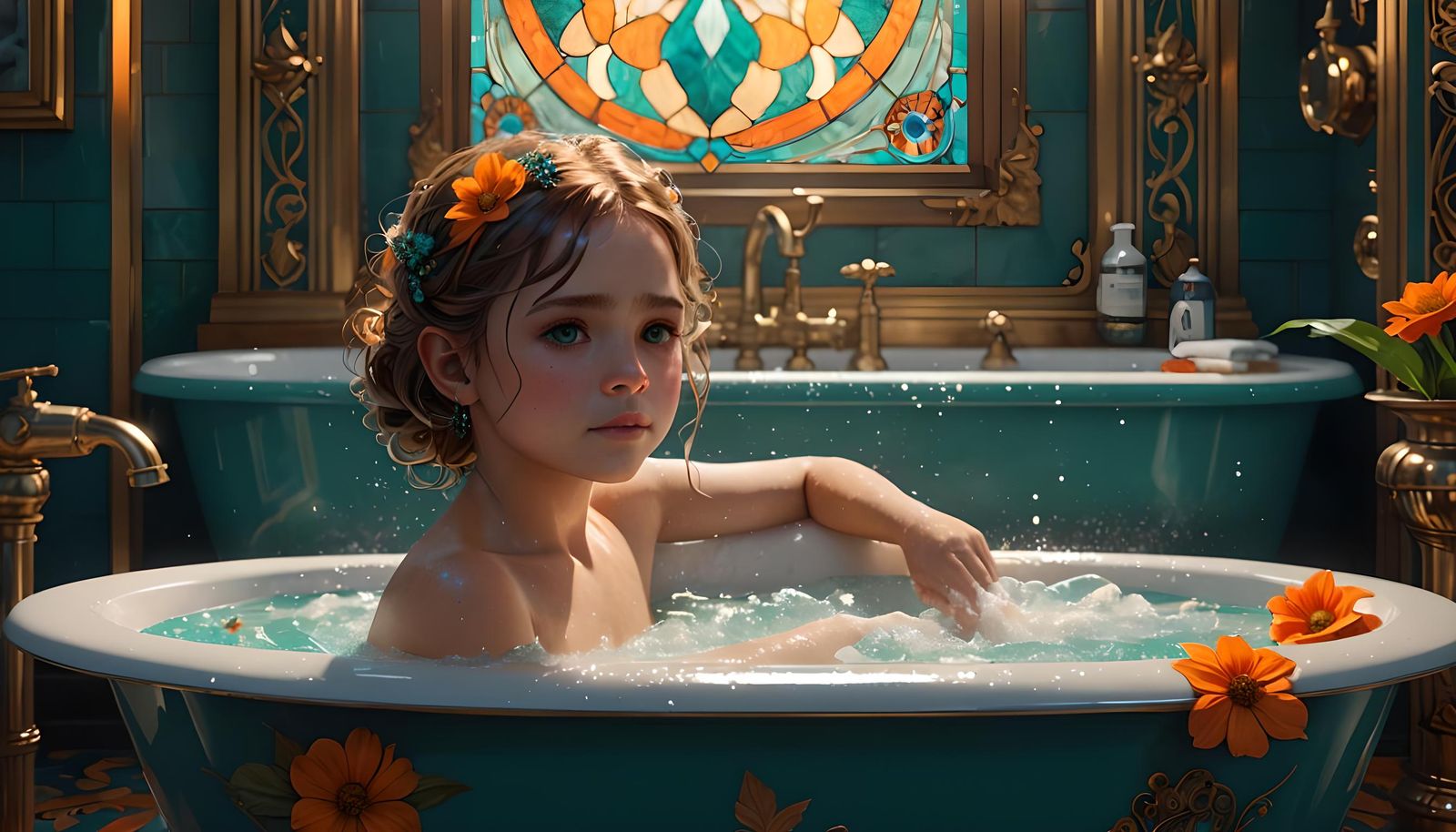 taking a bath - AI Generated Artwork - NightCafe Creator