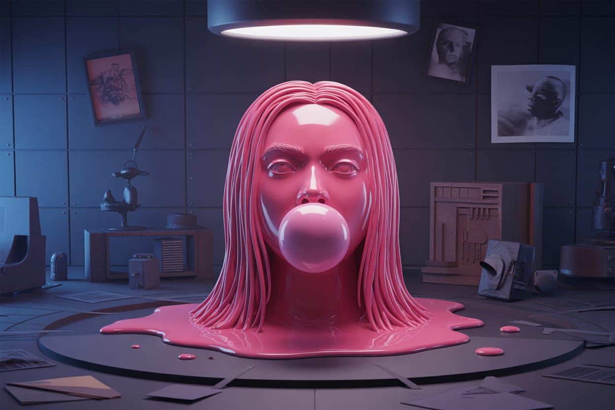 Melting Gum Papercraft Spy-Fi Exploding Gumcraft Diorama Sculpture