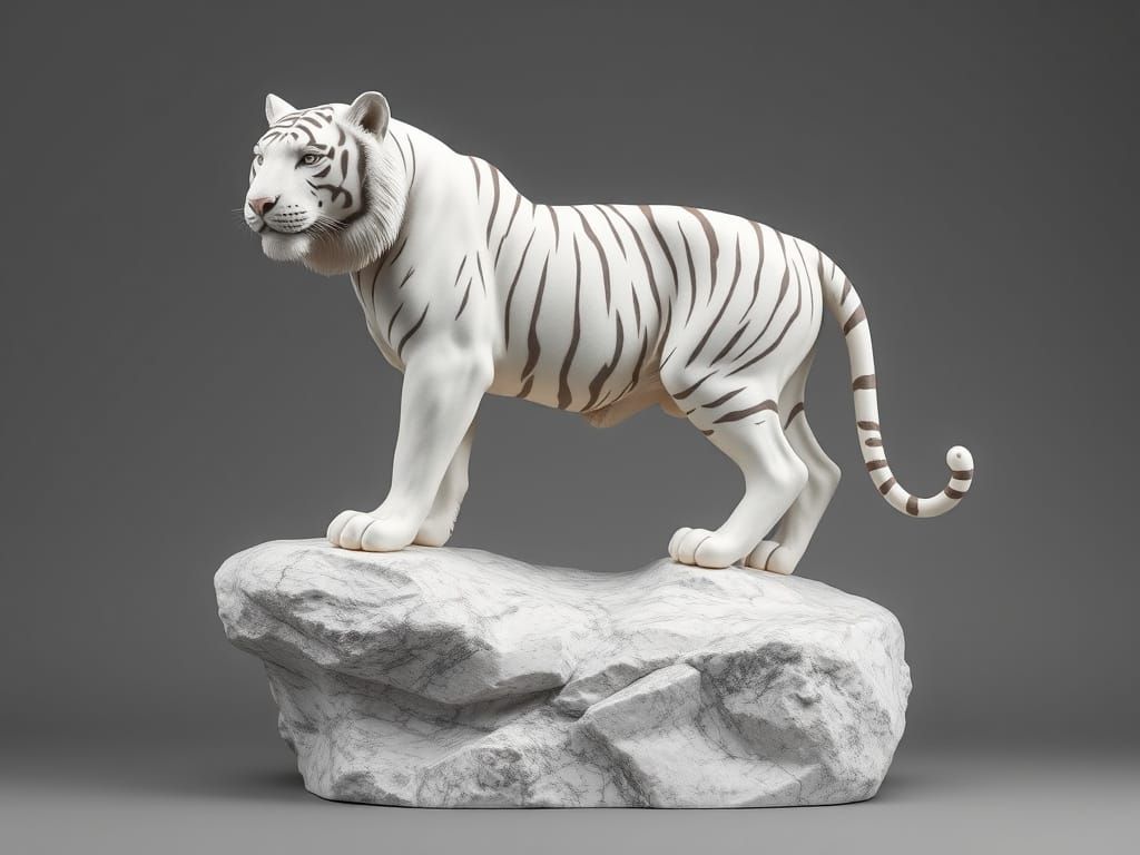 Tiger marble sculpture - Tiger marble sculpture