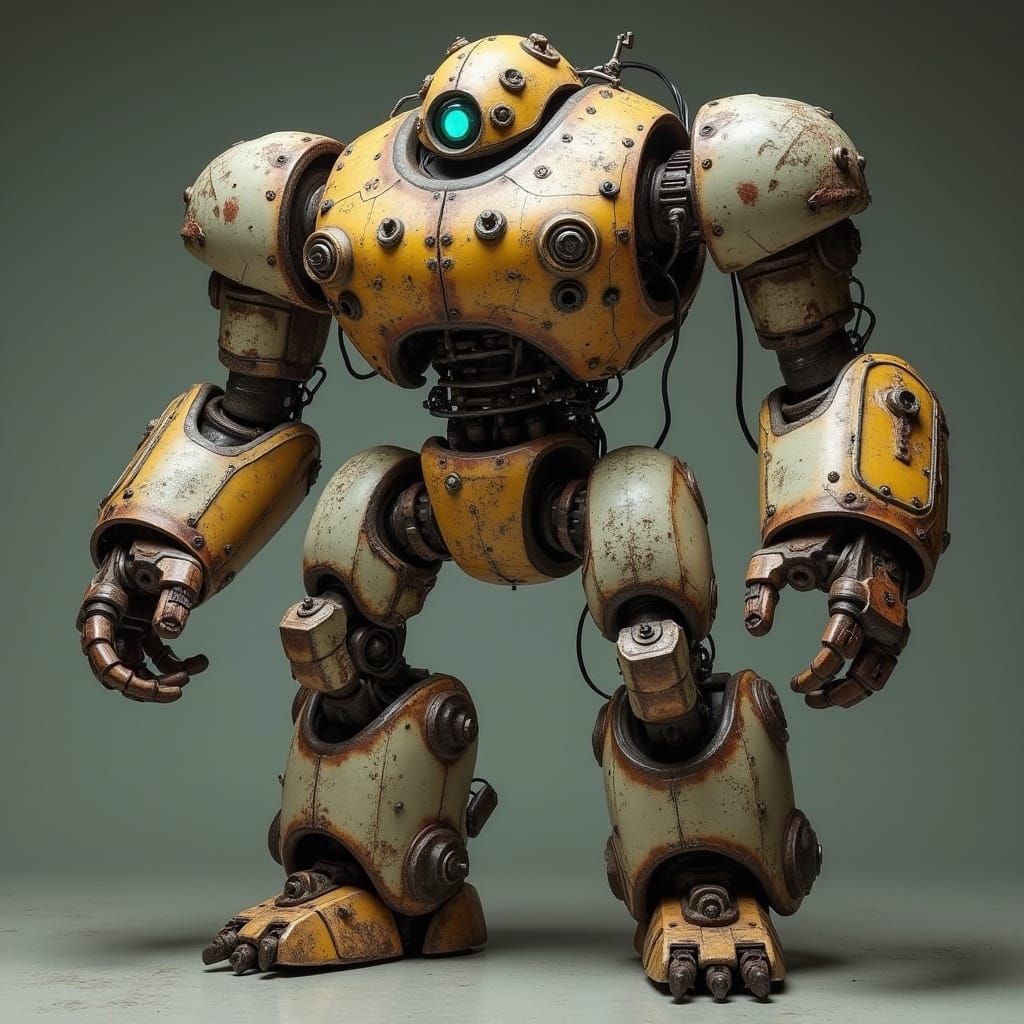 Gritty Industrial Robot Smasher - AI Art