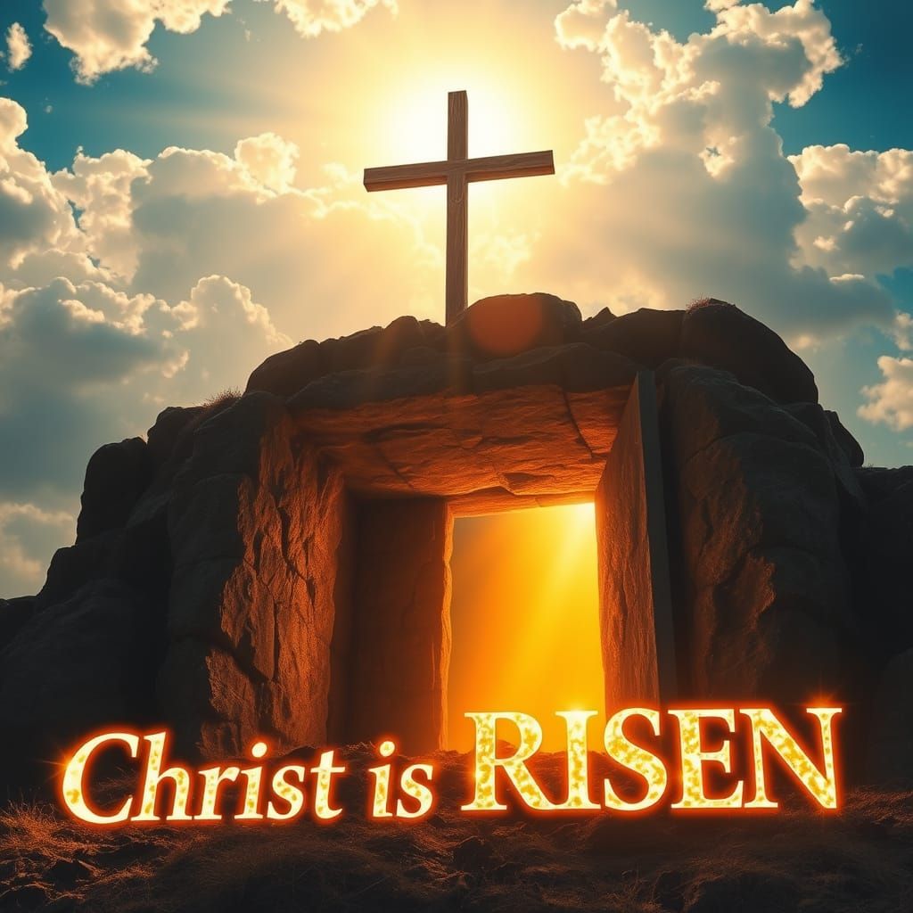 Ethereal Resurrection Scene in Golden Baroque Styl... - AI Art