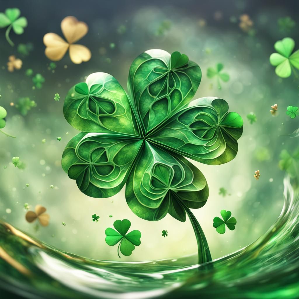 four leaf clover - AI Generated Artwork - NightCafe Creator