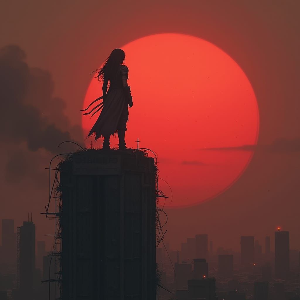 Emery Davis - Warrior in Crimson Sunset Ruins