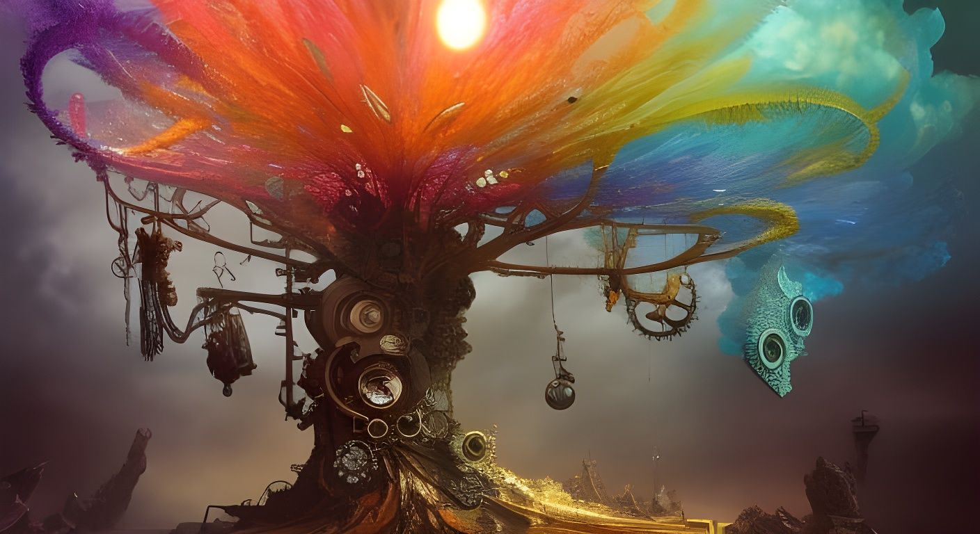 SteamPunk "World Tree" - AI Generated Artwork - NightCafe Creator