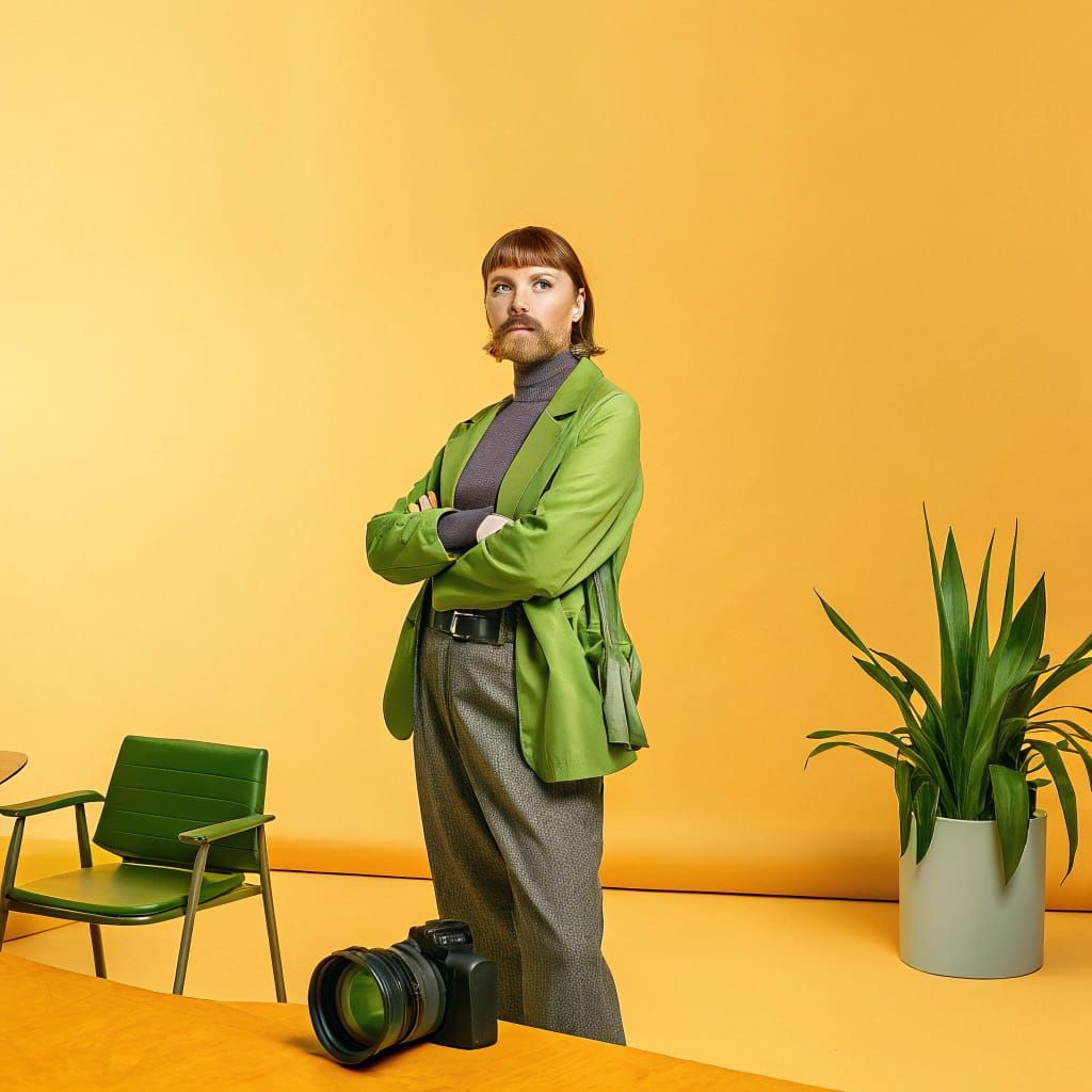 yellow and green - Taskmaster in Modern Office Setting