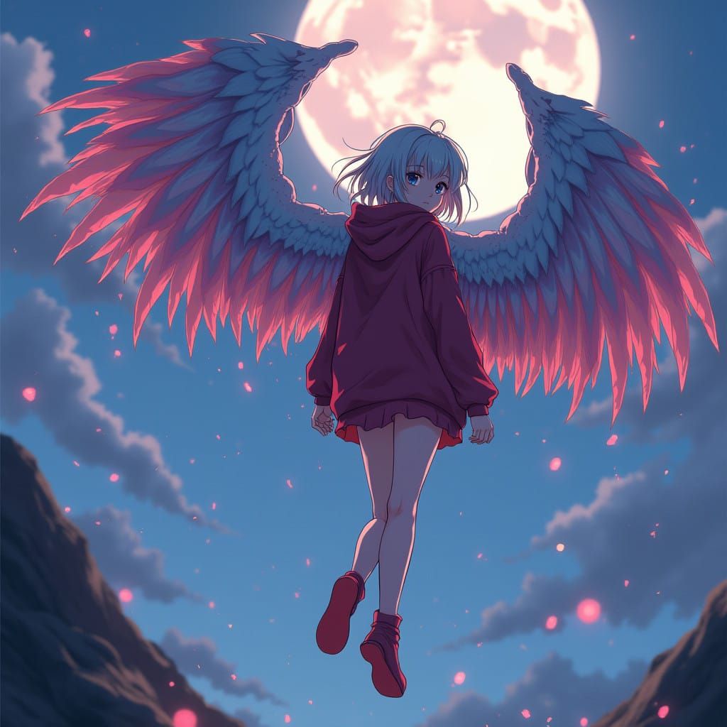 Anime Goddess Transforms into Demonic Mecha, Soari... - AI Art