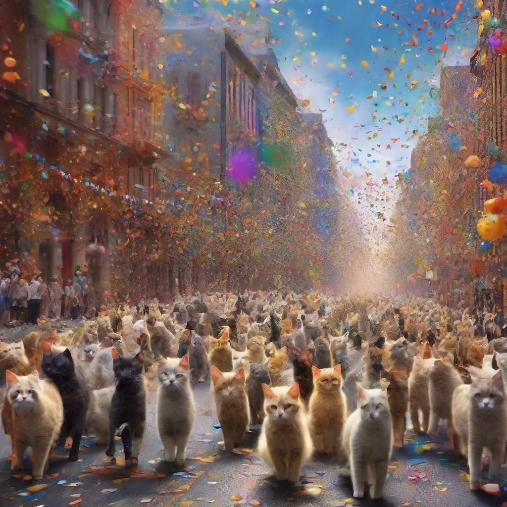 Cats on Parade - AI Generated Artwork - NightCafe Creator