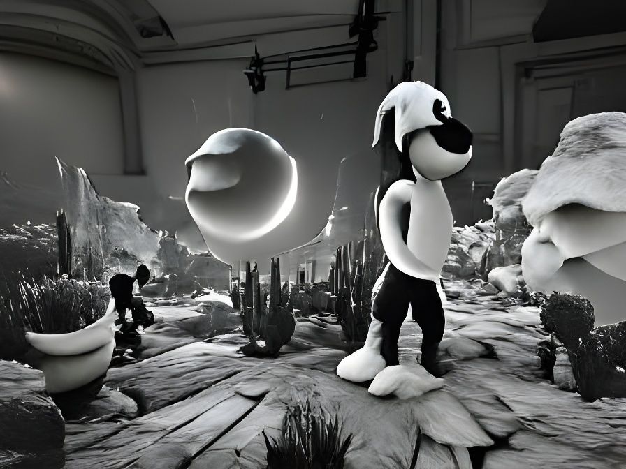 pluto returns black and white Unreal Engine - AI Generated Artwork - NightCafe Creator