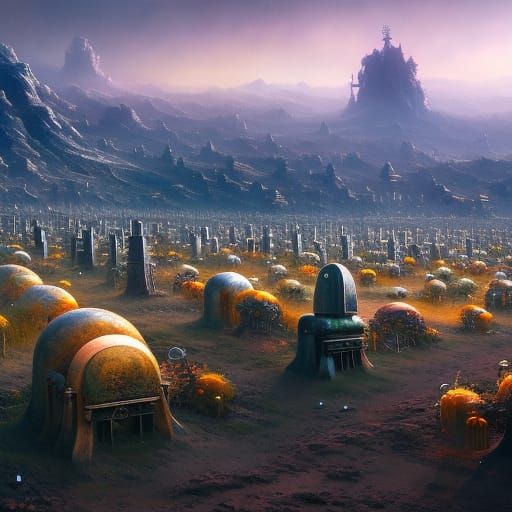 Alien Graveyard II : r/nightcafe