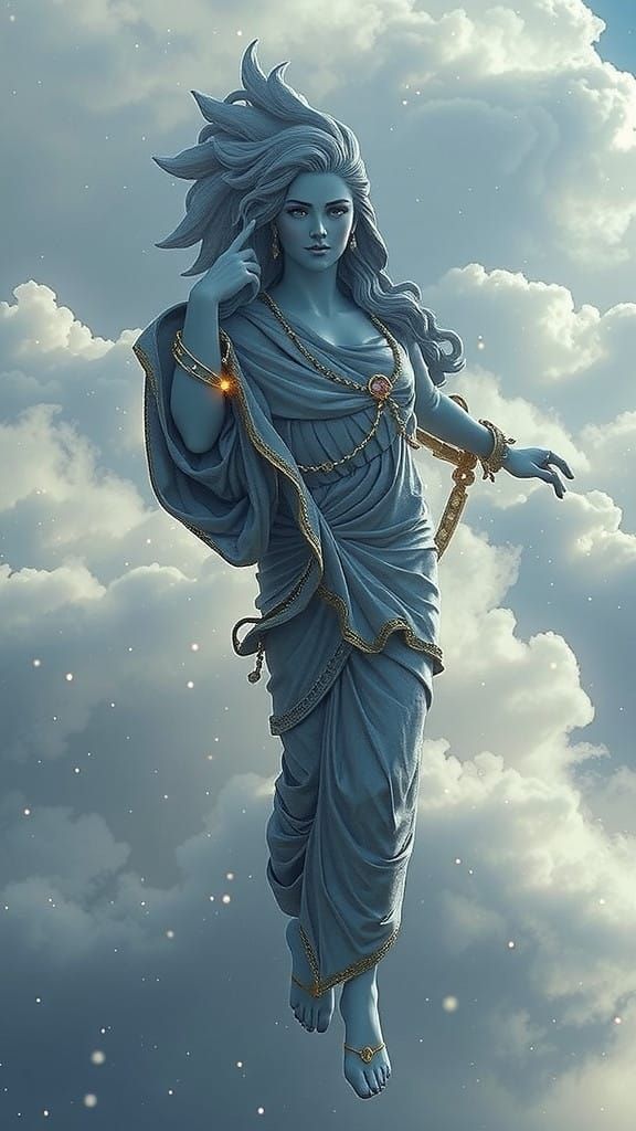 Classical Greek Goddess in Radiant Golden Attire - AI Art