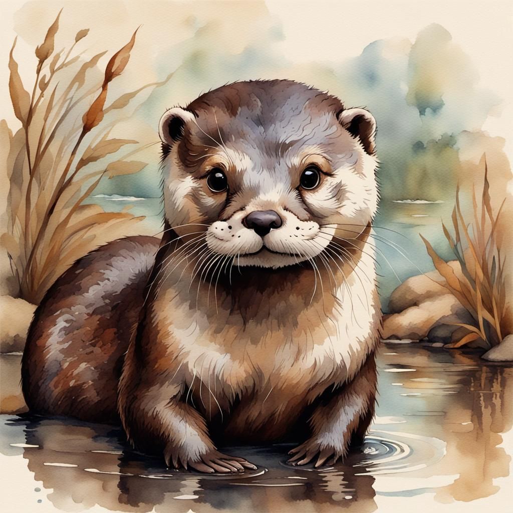 Little otter - AI Generated Artwork - NightCafe Creator