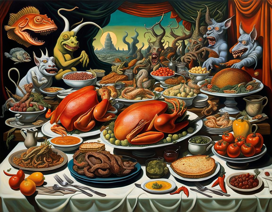 animal feast - AI Generated Artwork - NightCafe Creator