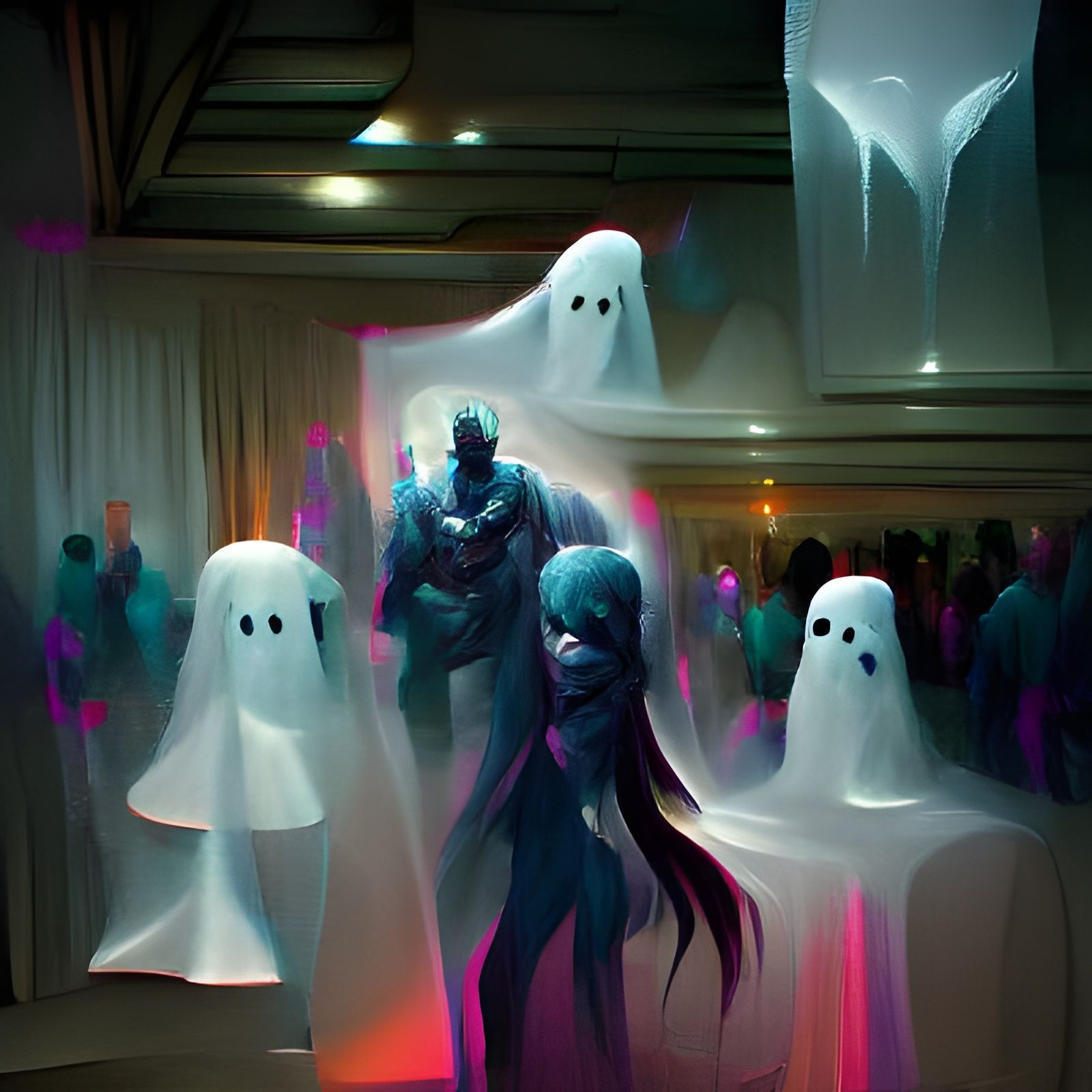 Ghost party II - AI Generated Artwork - NightCafe Creator