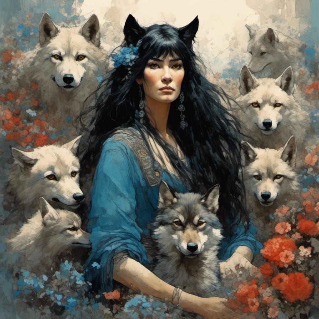 Mother Of Wolves (Animated) - AI Generated Artwork - NightCafe Creator