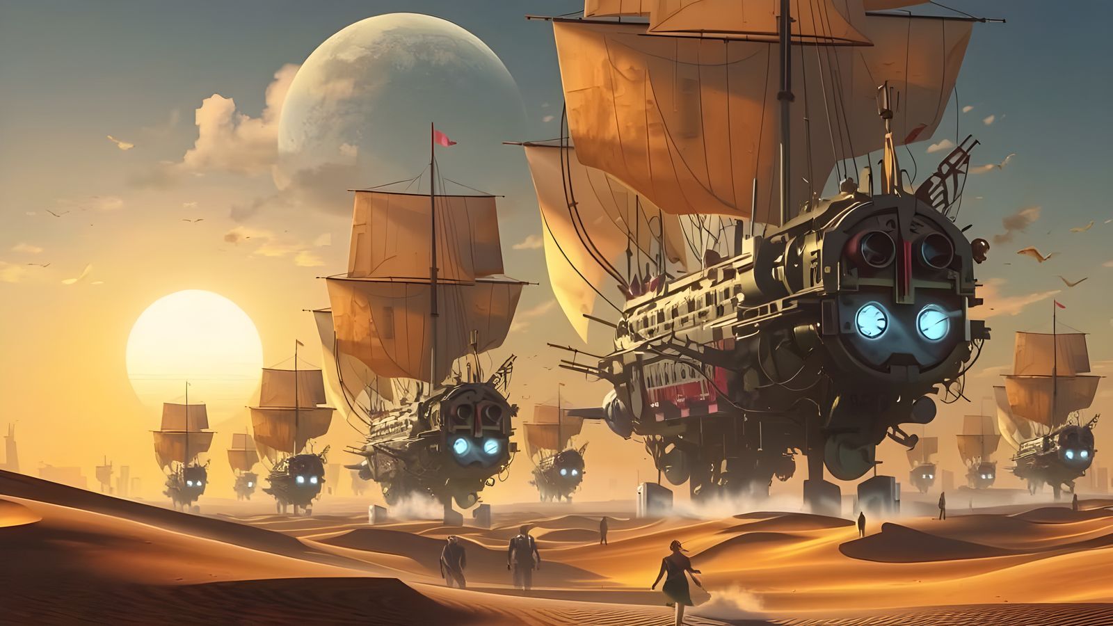 Nomadic tribes in solar powered spaceships