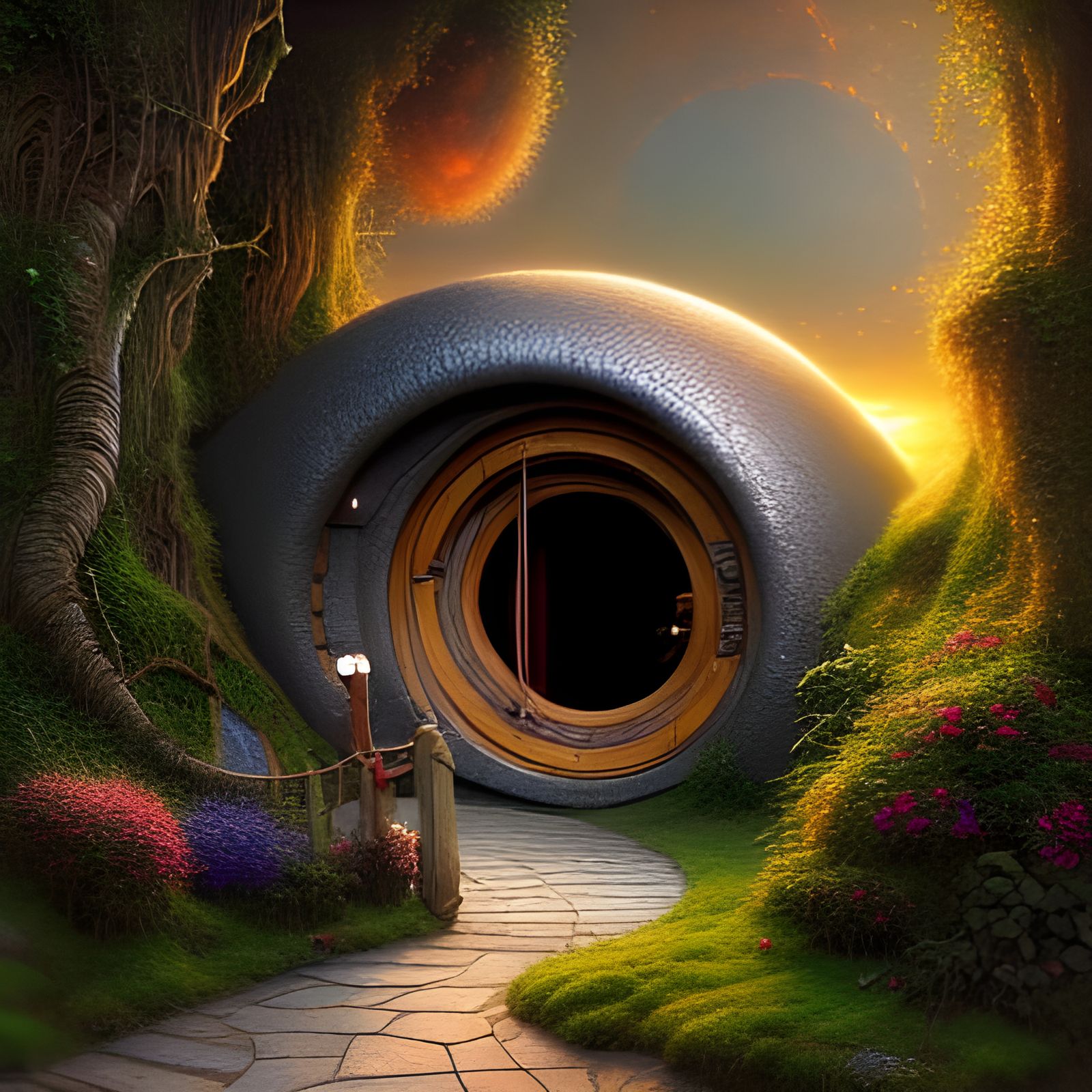 Foreboding Hobbit House - AI Generated Artwork - NightCafe Creator