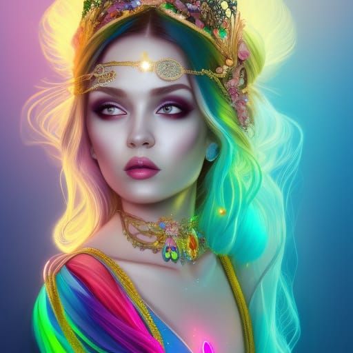 Rainbow lady - AI Generated Artwork - NightCafe Creator
