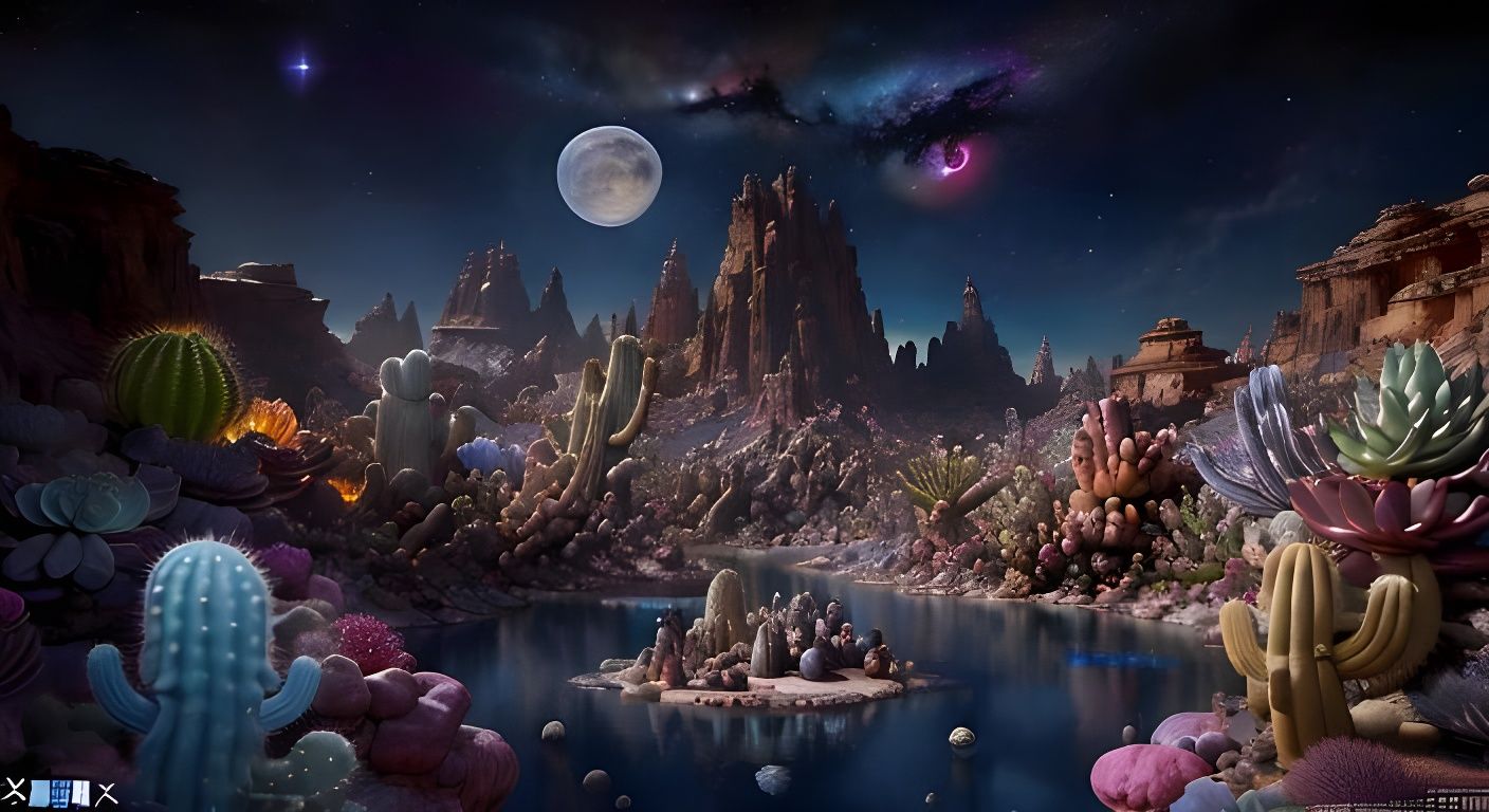Cactus garden on an alien world - AI Generated Artwork - NightCafe Creator