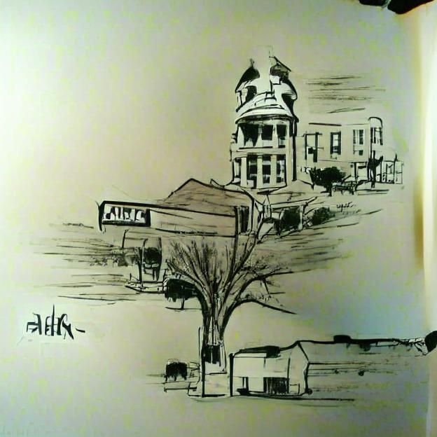 Abilene, Kansas; ink sketch - AI Generated Artwork - NightCafe Creator