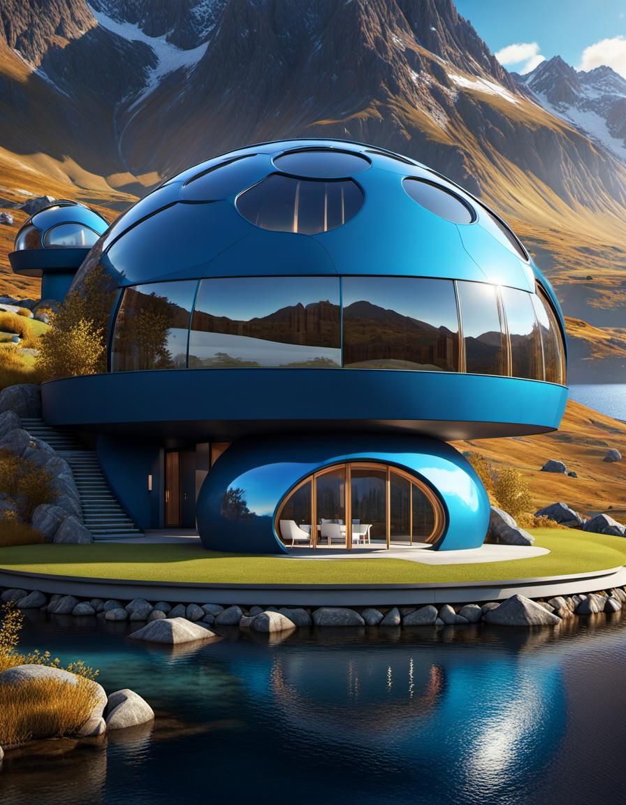 Futuristic house - AI Generated Artwork - NightCafe Creator