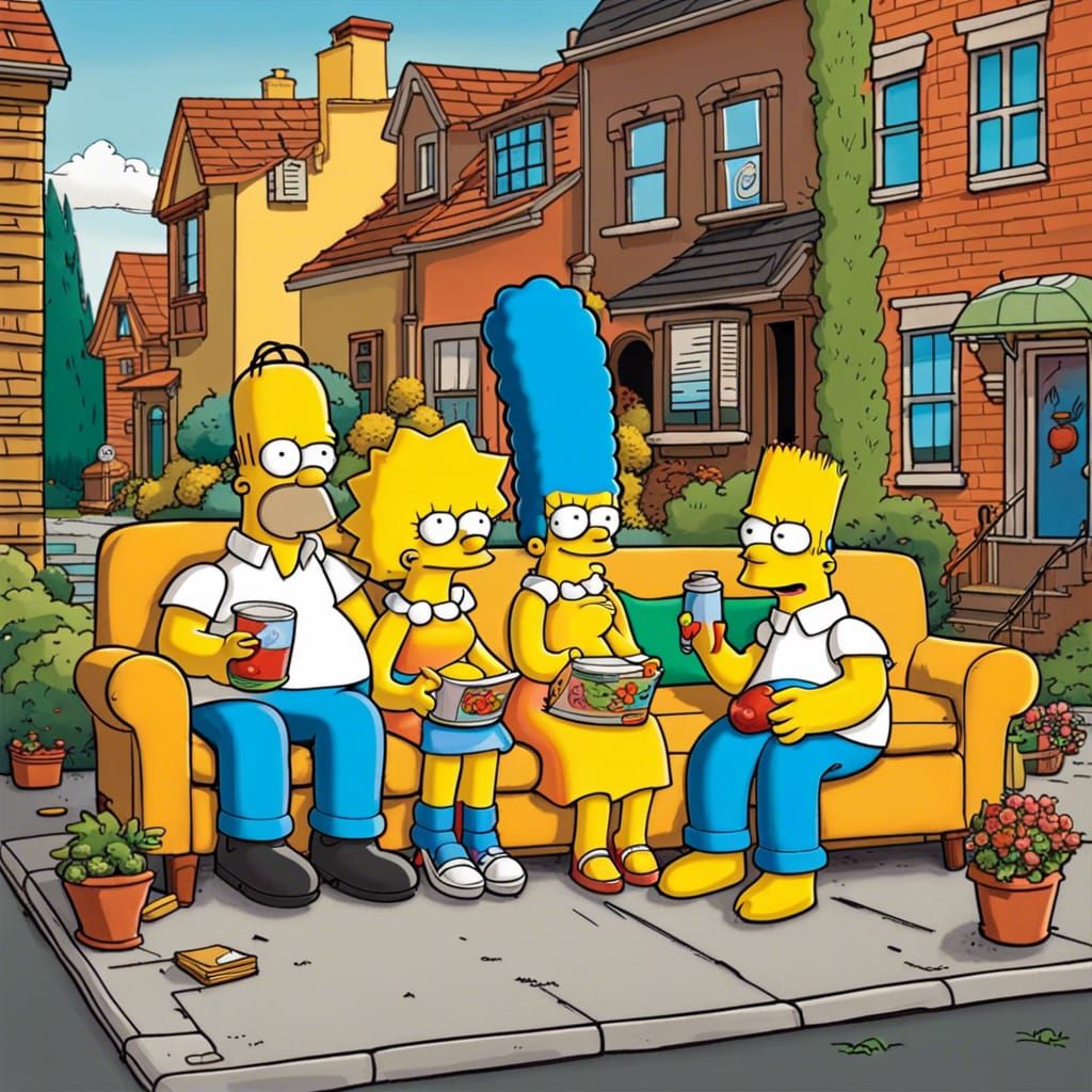 Homer, Bart, Lisa,Maggie, & Marge Simpson: Yellow-skinned family ...
