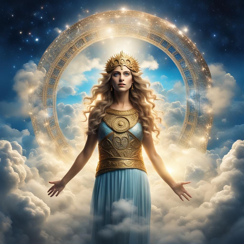 A greek goddess from the clouds. - AI Generated Artwork - NightCafe Creator