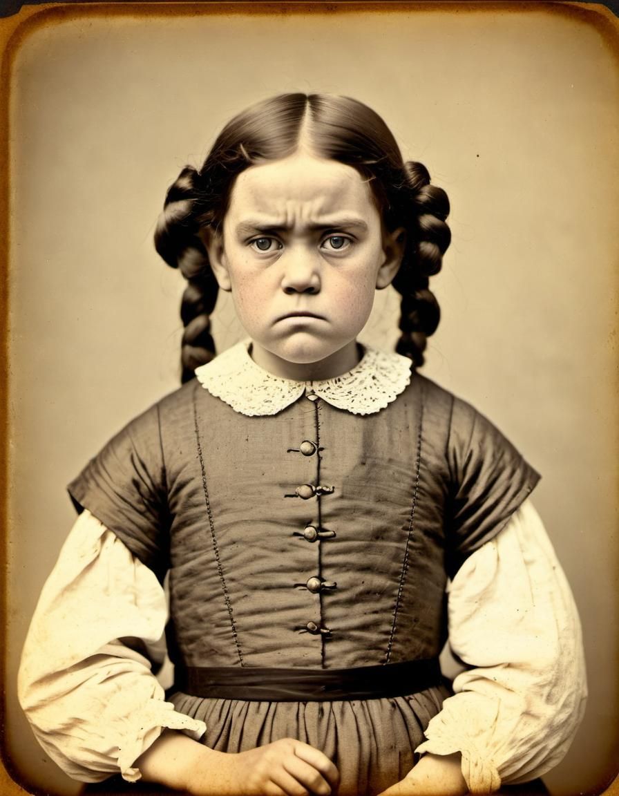 Grumpy girl from the 1850s - AI Generated Artwork - NightCafe Creator