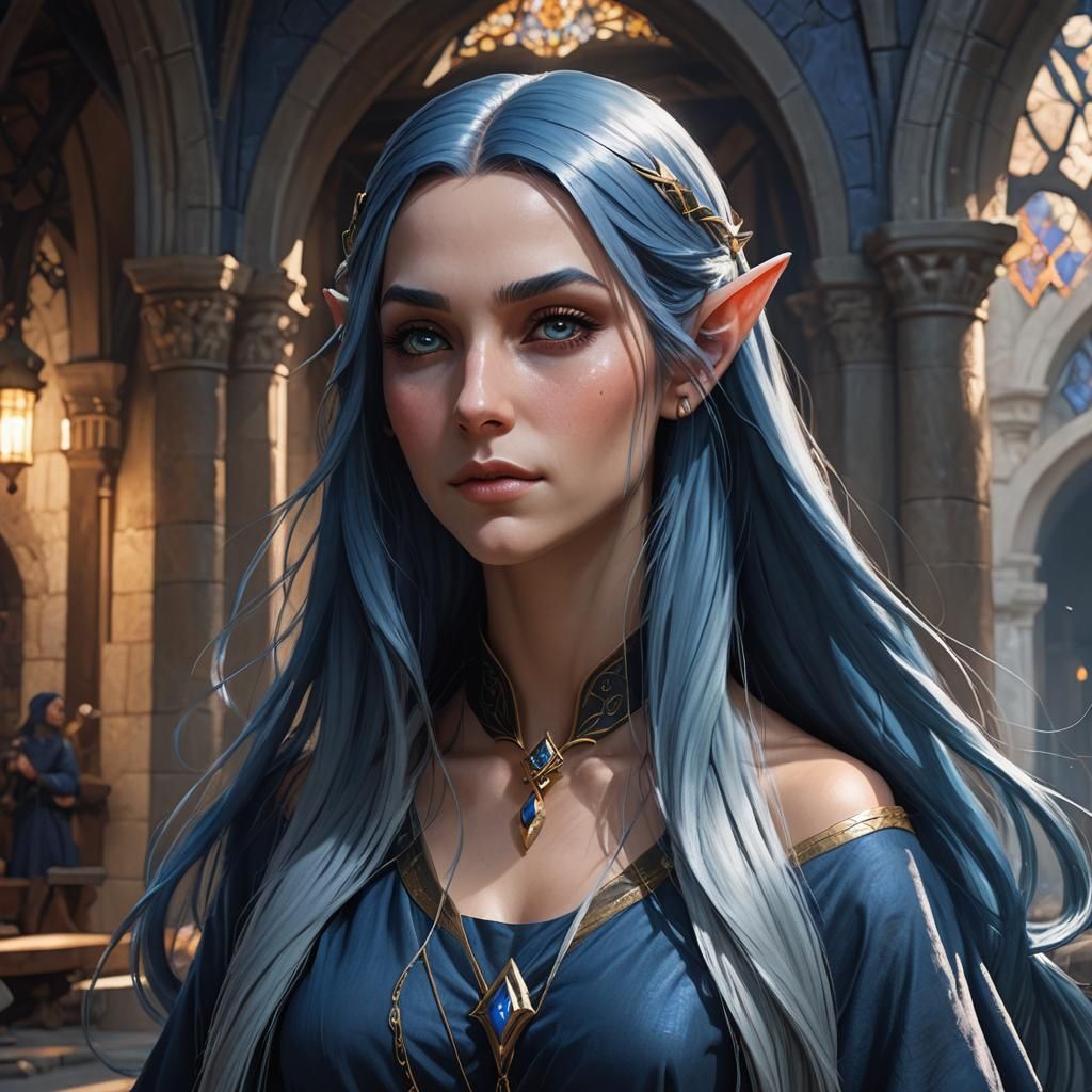 Bllue Elf - close - AI Generated Artwork - NightCafe Creator