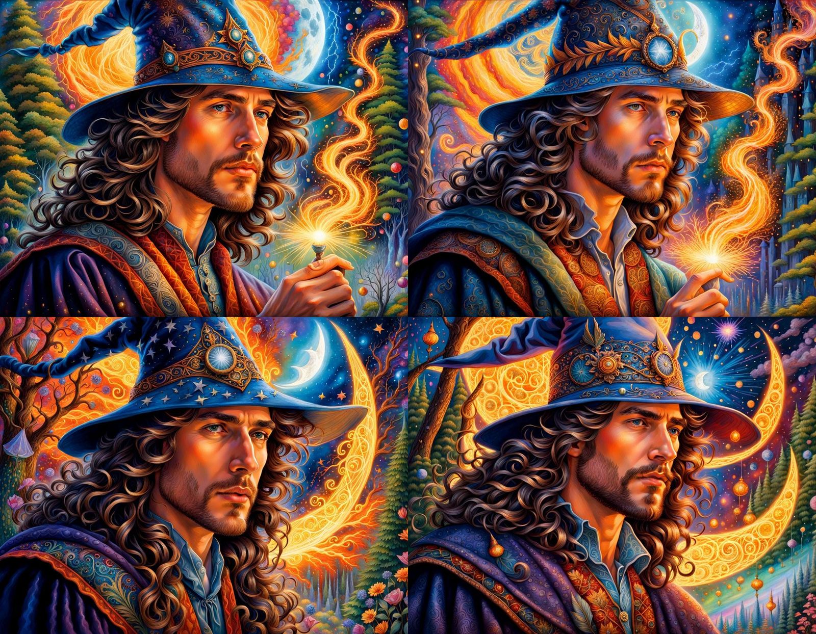 very Closeup head and shoulders portrait of a handsome young wizard ...