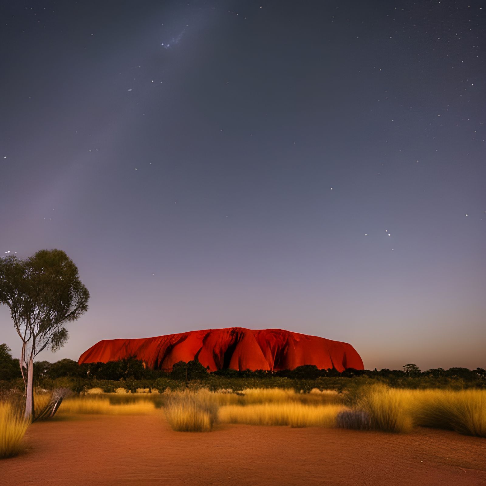 Uluru in Australia 🇦🇺At night - AI Generated Artwork - NightCafe Creator