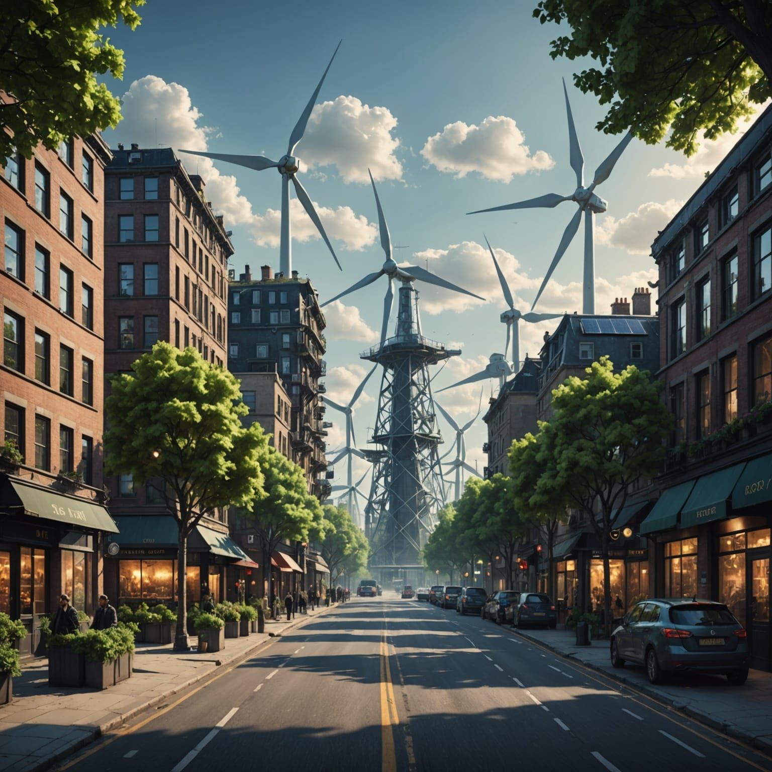 Solarpunk - Solorpunk Cityscape of Sustainable Futurism