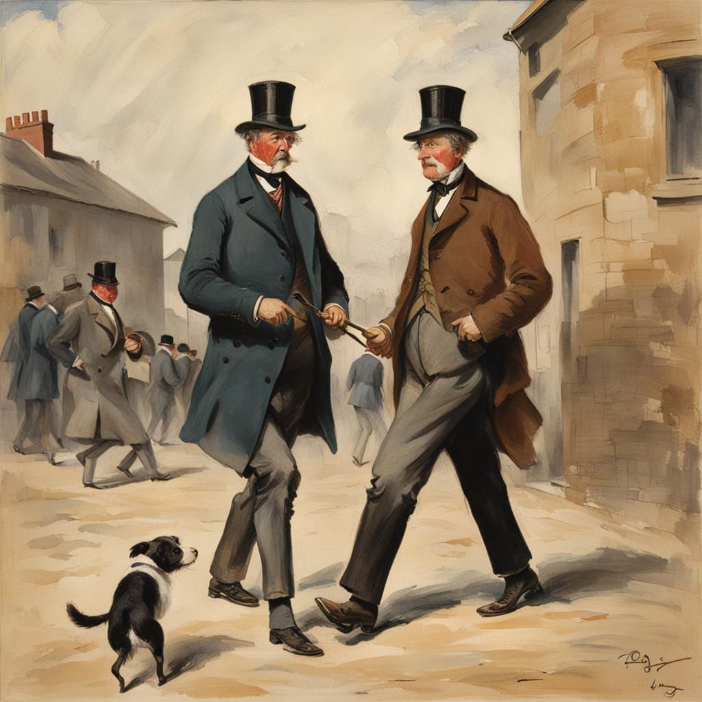 Two gentlemen lunting - AI Generated Artwork - NightCafe Creator