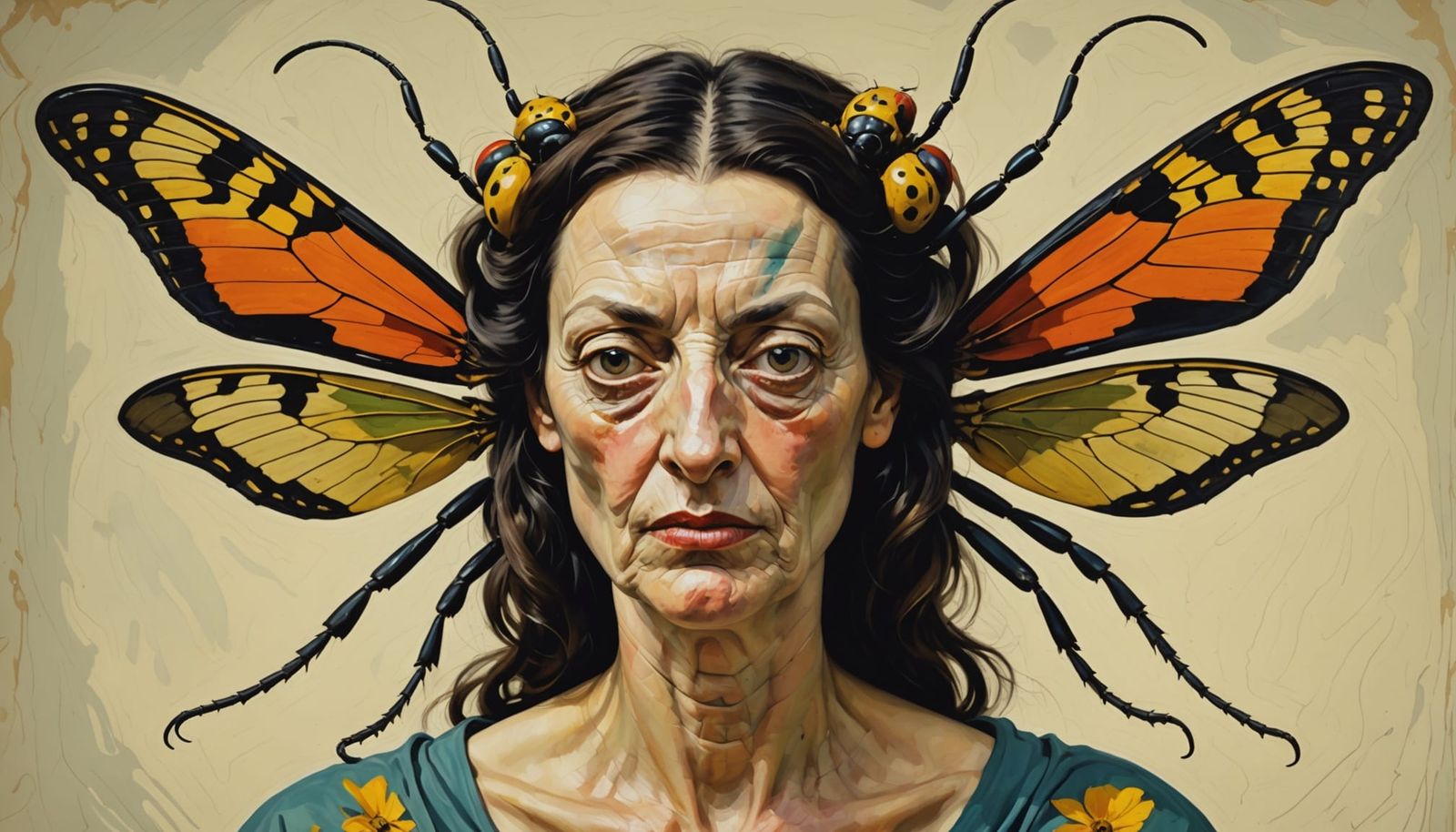 Insect woman. - Insect Woman in Dali-Inspired Surrealism