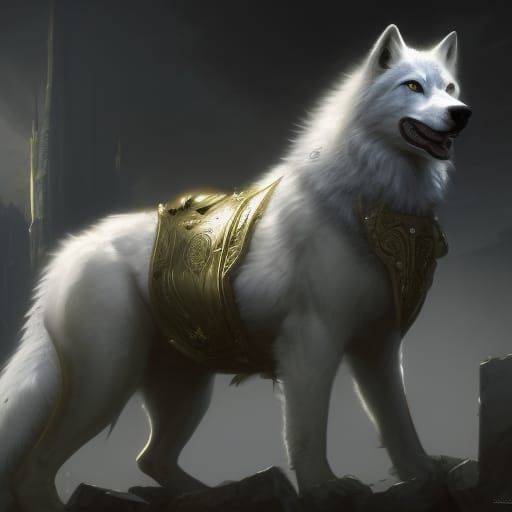 White armored wolf - AI Generated Artwork - NightCafe Creator