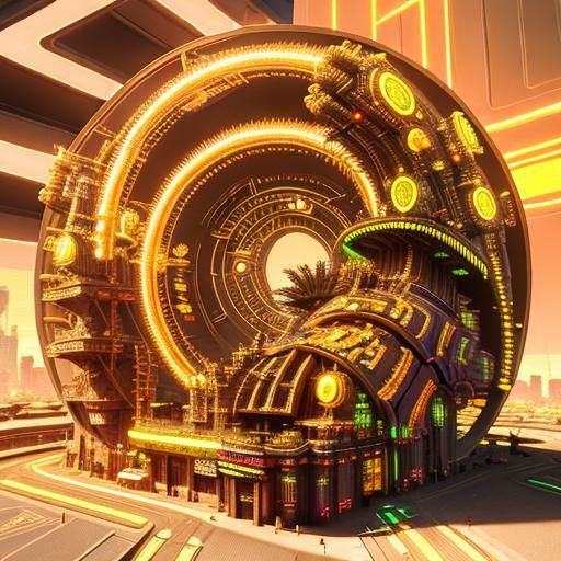 Futuristic city at night, futurism, intricate neon circuit pattern ...