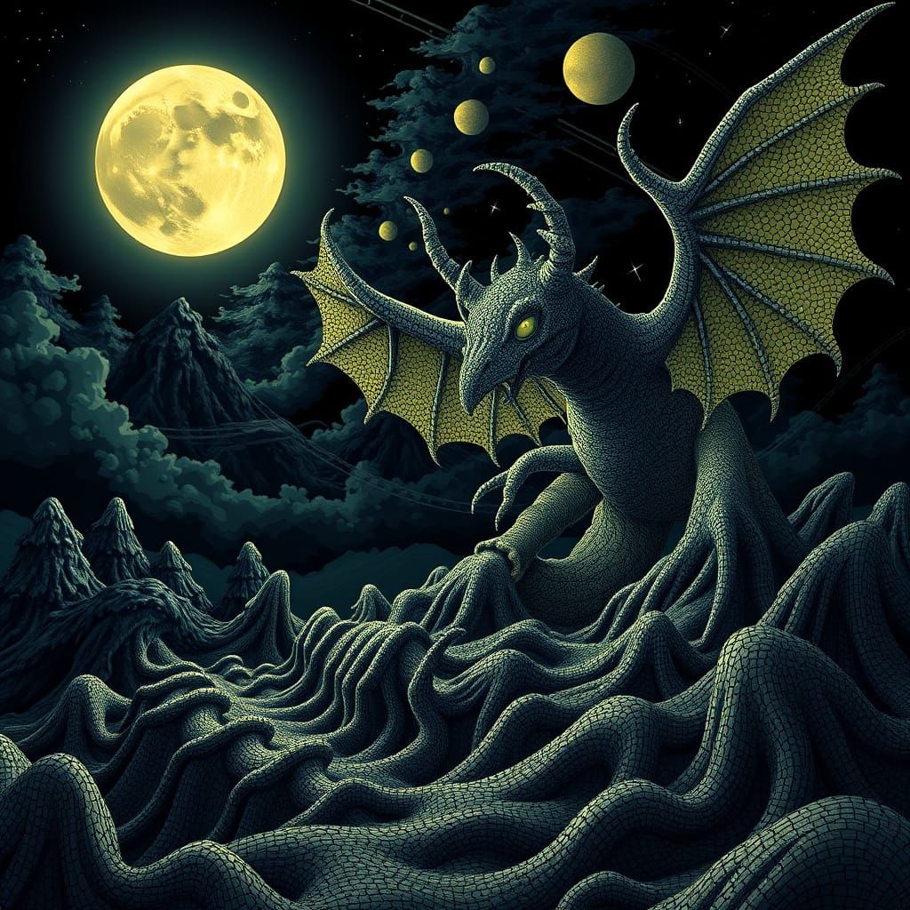 Dark Apocalypse Creatures: Fractal Monsters in a H... - AI Art